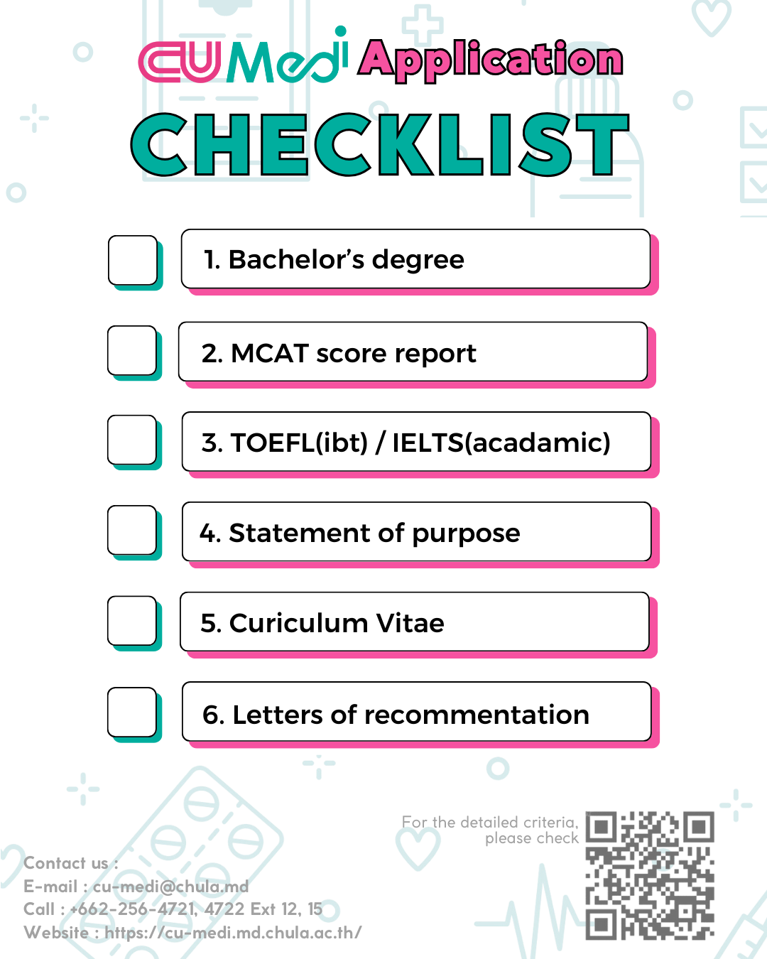 CU-MEDi - Application Checklist
